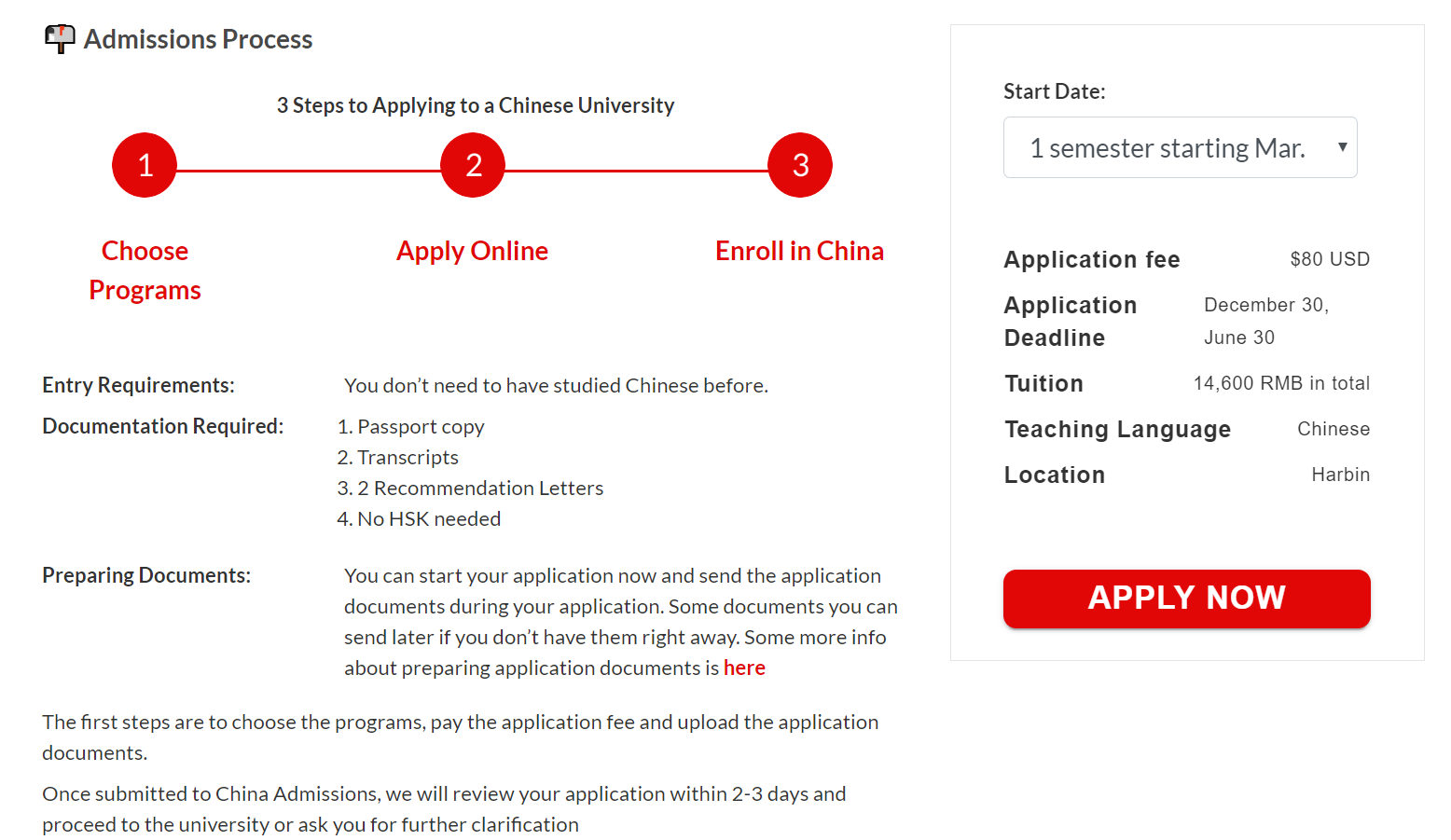New Page Design for China Admissions! • China Admissions